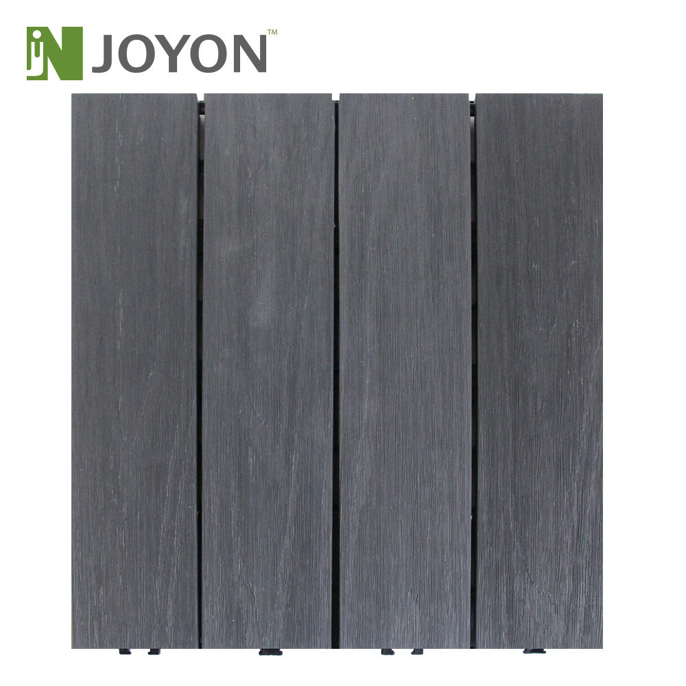 Blue-Gray Straight Slats Co-Extrusion WPC Interlocking Deck Tile from ...